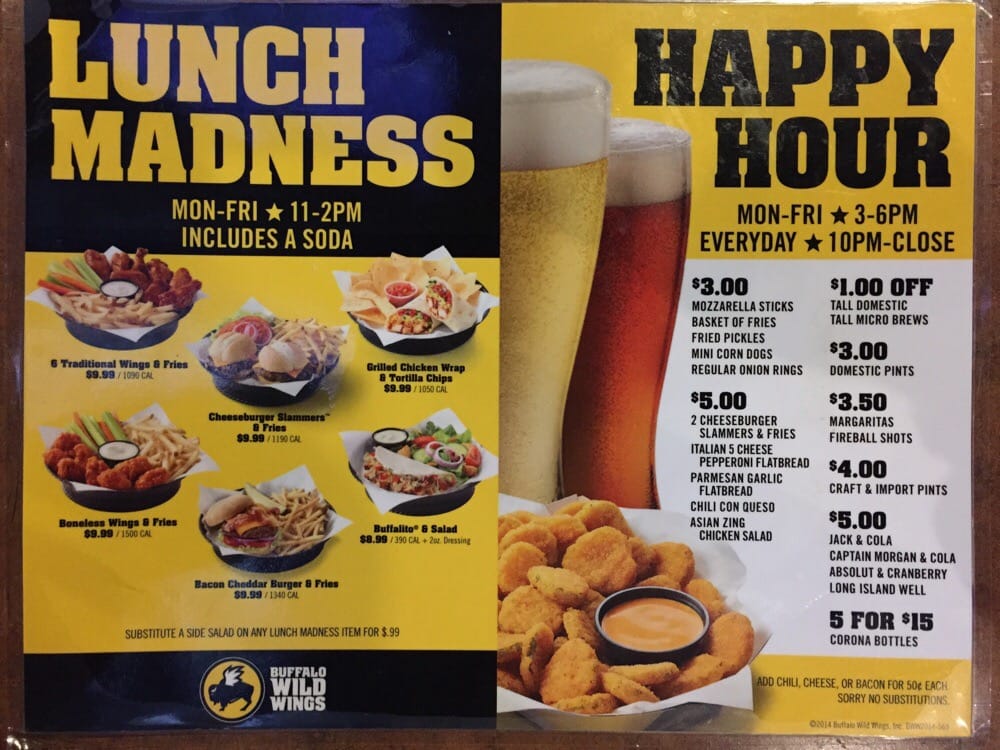 As Of 2014 Their Lunch Madness Specials And Their Happy Hour Menu 