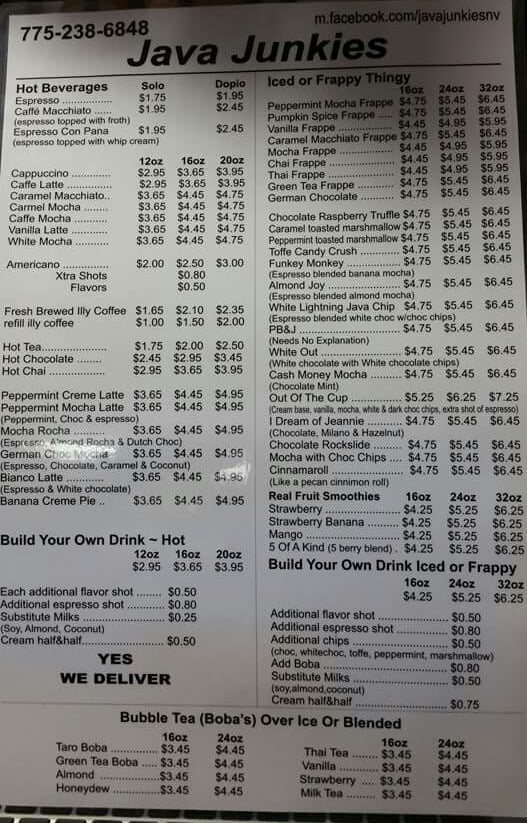 Java Junkies - Coffee & Tea - 460 Hwy 160 - Pahrump, NV - Reviews ...