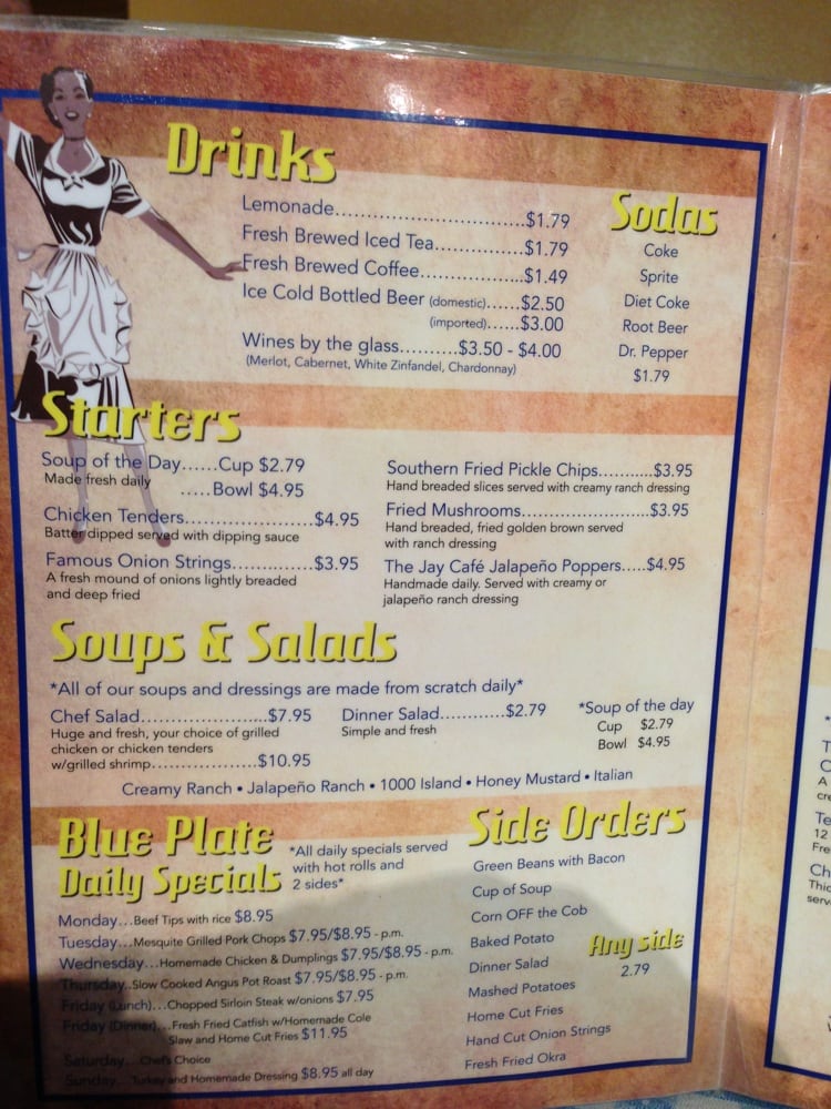 Online Menu of The Jay Cafe Restaurant, Needville, Texas, 77461 - Zmenu