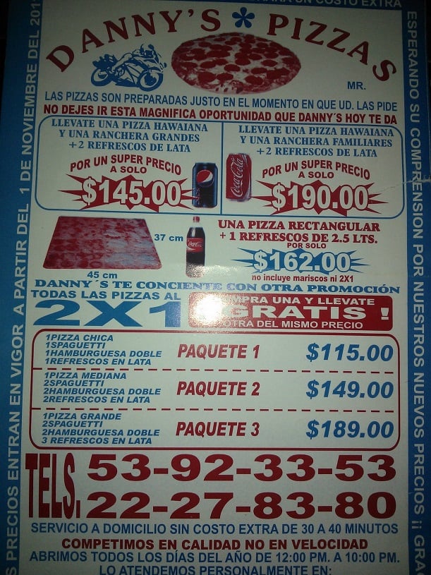 Danny’s Pizzas - Pizza - Calle 28 75, México, D.F., Mexico - Restaurant ...