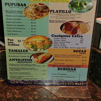 Salvadorian Food Menu