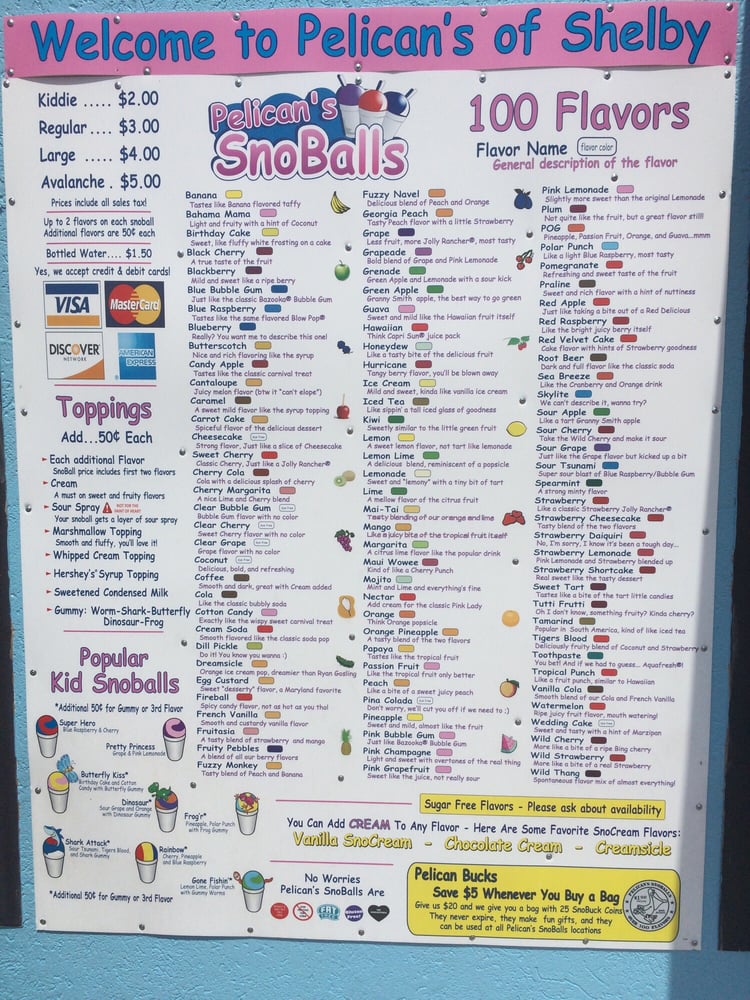 pelican snowball flavors
