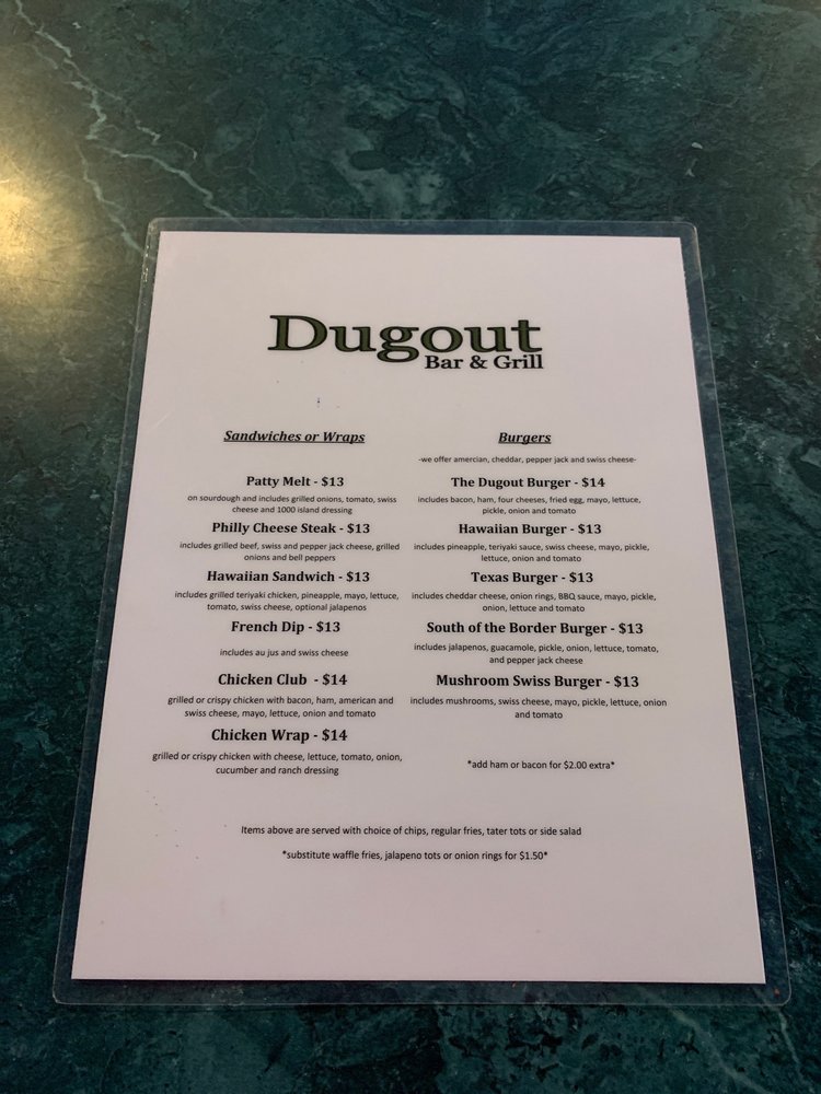 Online Menu of The Dugout Restaurant, Pasco, Washington, 99301 - Zmenu