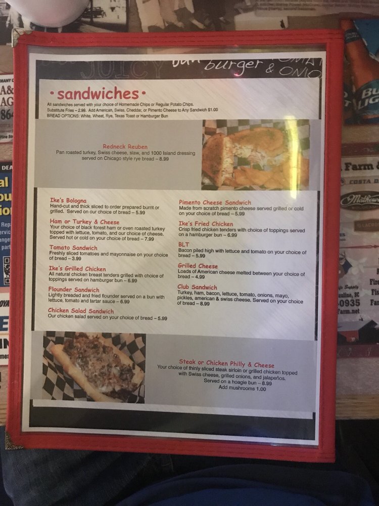 Online Menu of Ikes Korner Grille Restaurant, Spartanburg, South ...