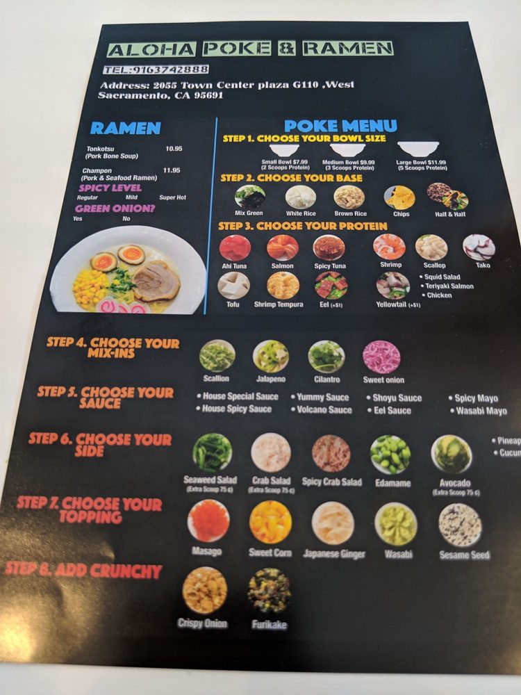 Online Menu of Aloha Poke & Ramen Restaurant, West Sacramento, California, 95691 - Zmenu