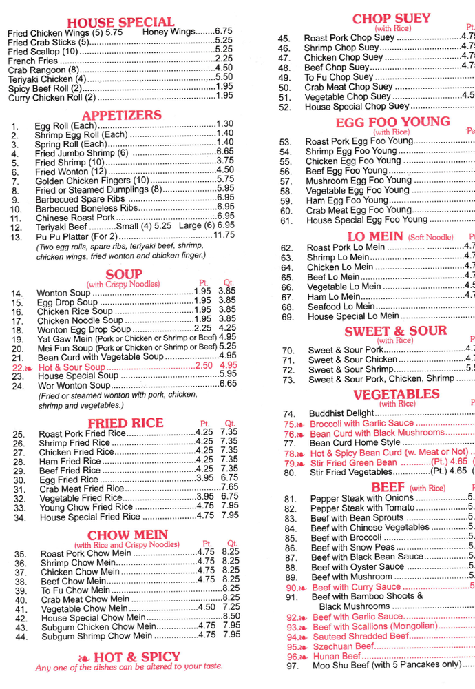 Online Menu of King Wah Chinese Restaurant Restaurant, Norwich ...