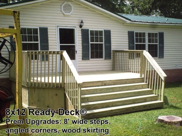 Here's a sample of an 8x12 deck with 8 foot stairs, angled corners and ...