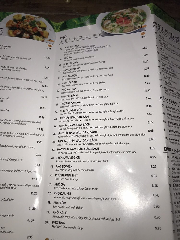 Menu at Love Pho N' Mor restaurant, Camarillo